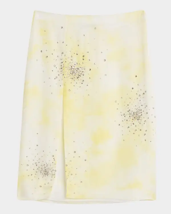 DES_PHEMMES Embellished Tie-dye Pencil Skirt - Whitelemonade