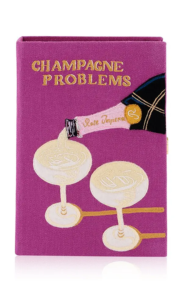 OLYMPIA LE-TAN Champagne Problems Book Clutch - Fuchsia