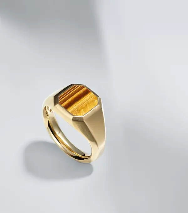 David Yurman Streamline 18kt Yellow And Tiger's Eye Ring