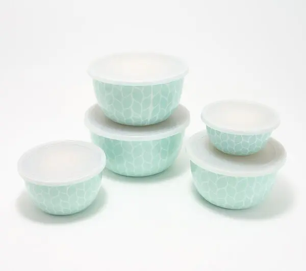 TEMP-TATIONS As Is Carved Willow 5-pc Enamel On Steel Bowls - One-color
