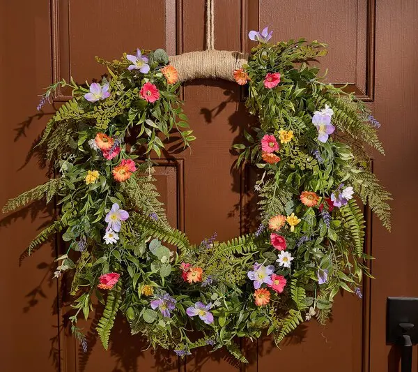 HOME REFLECTIONS As Is 28' Spring Wildflower Wreath - One-color