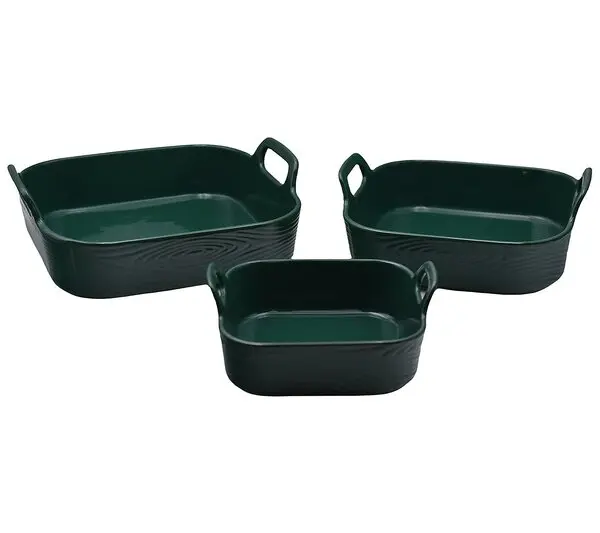 TEMP-TATIONS As Is Woodland 3-piece Serving Set - One-color
