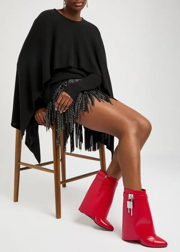 Givenchy Shark Lock 90 Leather Ankle Boots