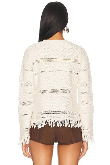 Isabel Marant Étoile Azilis Crochet Knit Sweater With Fringe