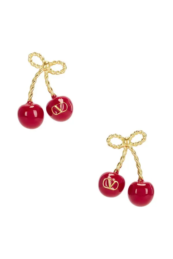 Valentino Garavani Chez Earrings - Antique Brass & Rosso