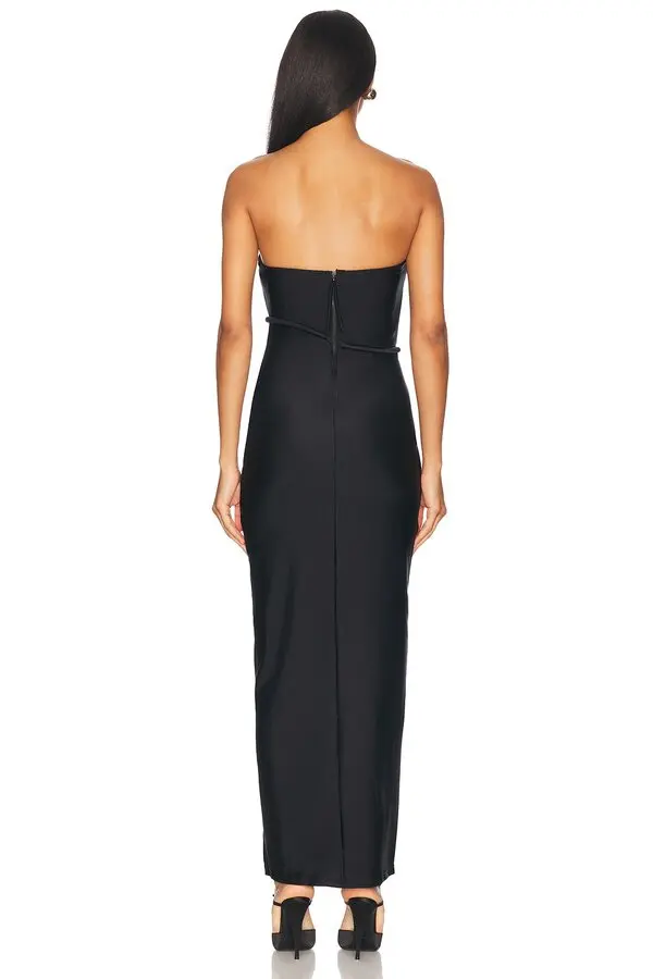 ADRIANA DEGREAS Waves Strapless Long Dress