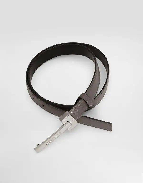 Dolce & Gabbana Calfskin Belt - Grey
