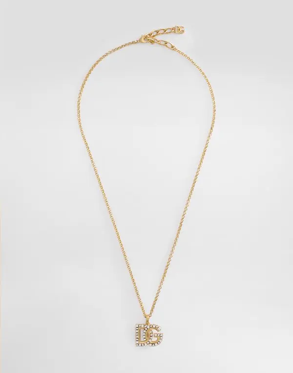Dolce & Gabbana Fine Link Necklace With Logo - Gold
