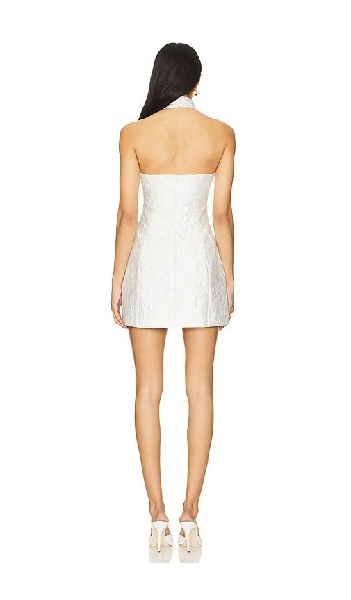 LOVERS AND FRIENDS Molli Mini Dress With Halterneck And Metallic Jacquard Fabric