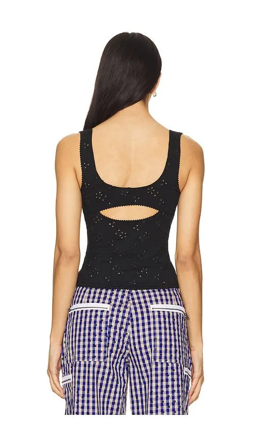 Free People Full Bloom Eyelet Cami - Black