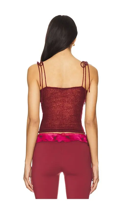 GUIZIO Ruched Knit Tank Top