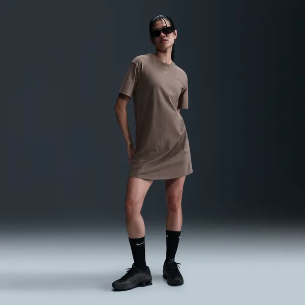 grey nike t shirt dress Nike Chill Knit Oversized T-shirt Dress main image 1