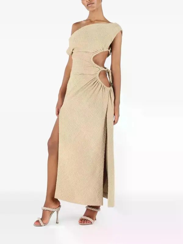 Roberto Cavalli Asymmetric Neck Midi Dress