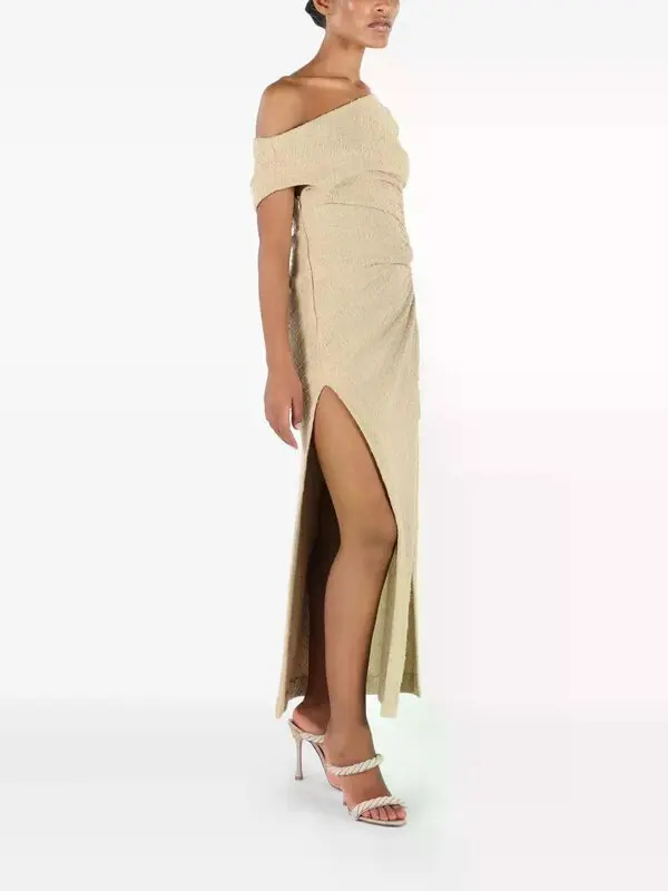 Roberto Cavalli Asymmetric Neck Midi Dress