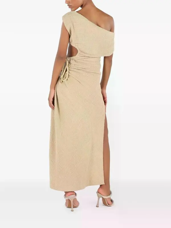 Roberto Cavalli Asymmetric Neck Midi Dress