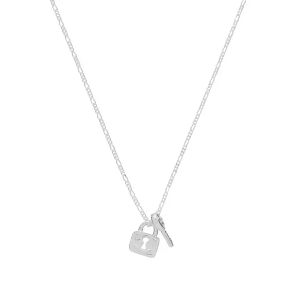 ALEC DOHERTY Lock And Key Pendant Necklace - Silver