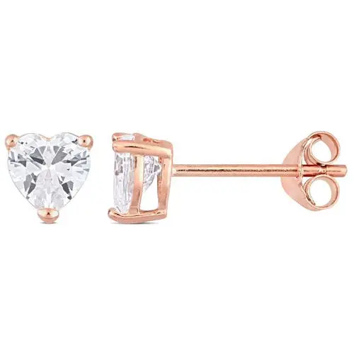 JULIANNA B. Heart Stud Earrings - Rose-plated