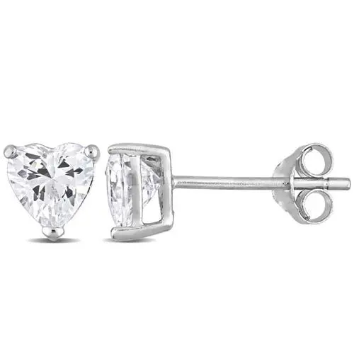 JULIANNA B. Heart Stud Earrings - Sterling Silver