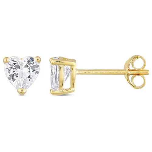 JULIANNA B. Heart Stud Earrings - Yellow-plated