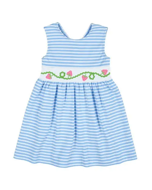 FLORENCE EISEMAN Stripe Knit Dress With Strawberry Appliqués