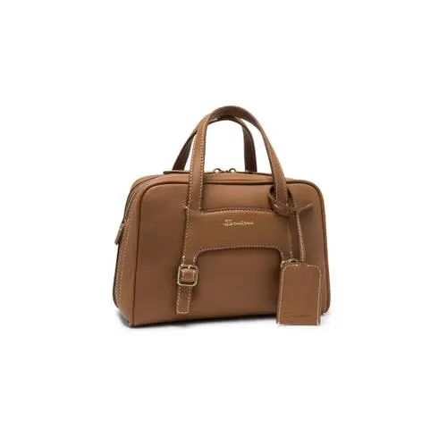 Santoni Leather Handbag With Double Buckle Detail