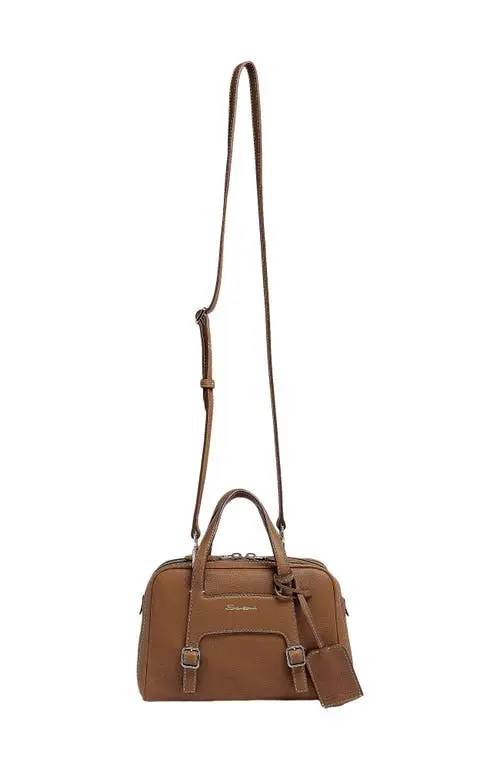 Santoni Leather Handbag With Double Buckle Detail