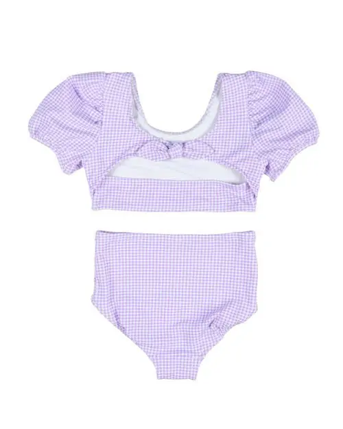 FLORENCE EISEMAN Gingham Puff Sleeve Bikini