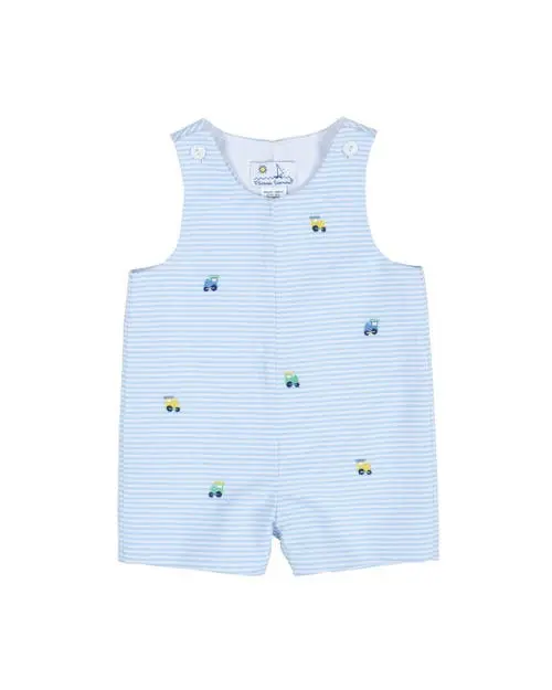 FLORENCE EISEMAN Stripe Shortall With Train Embroidery - Light Blue / White