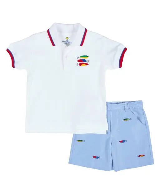 FLORENCE EISEMAN Knit Polo With Fishing Lures