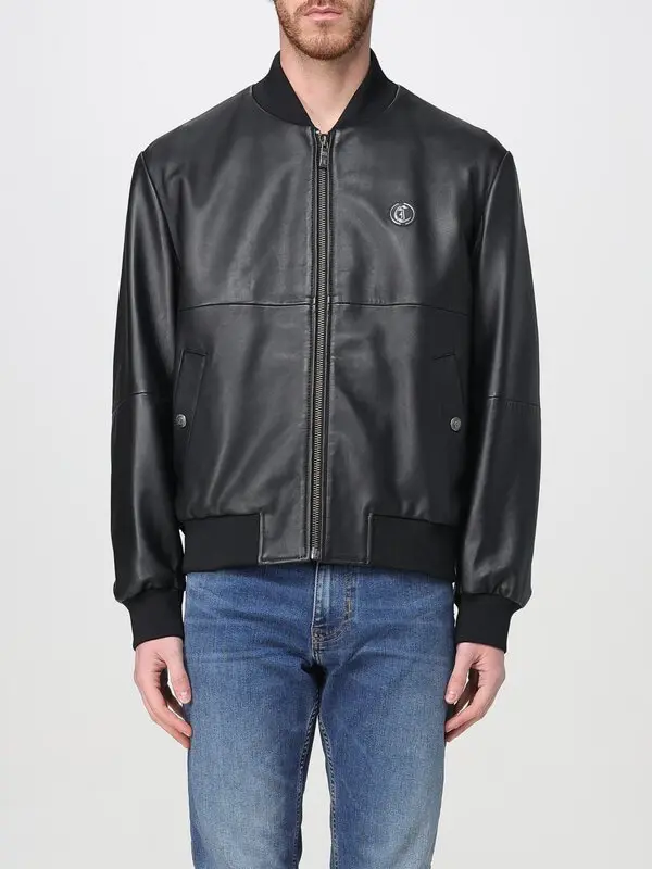 Just Cavalli Leather Bomber Jacket
