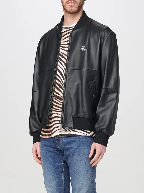 Just Cavalli Leather Bomber Jacket