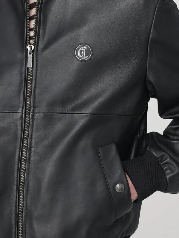 Just Cavalli Leather Bomber Jacket
