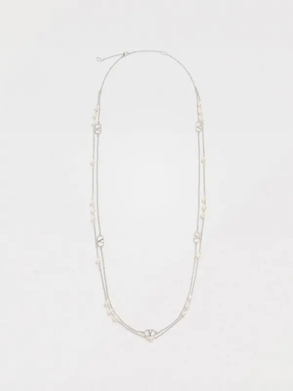 Valentino Garavani Embellished Pearl Necklace - Silver
