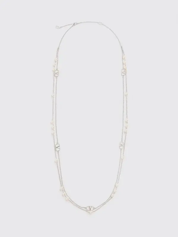 Valentino Garavani Embellished Pearl Necklace - Silver