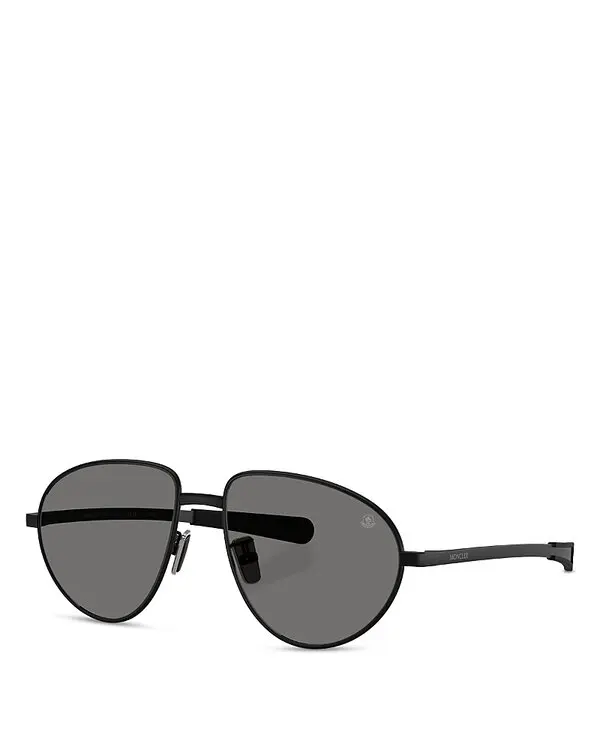 Moncler Vizla 55mm Aviator Sunglasses - Matte Black