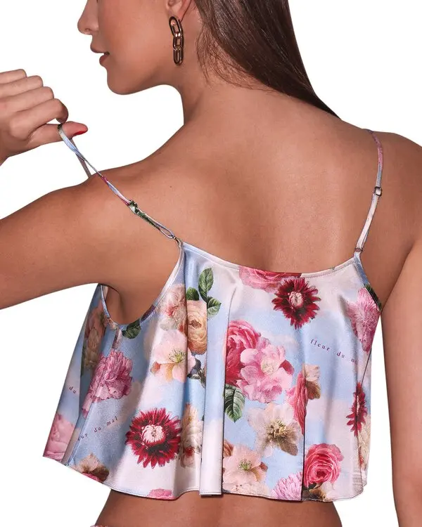 FLEUR DU MAL Floral Print Cropped Camisole