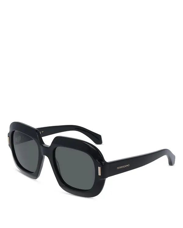FERRAGAMO Rivert Oversized Square Sunglasses, 54mm - Black