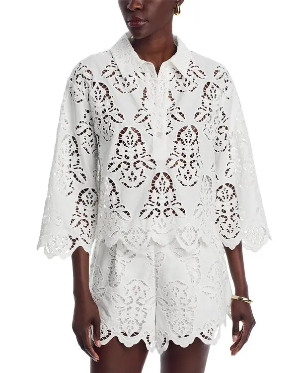 Cara Cara Erica Embroidered Eyelet Shirt