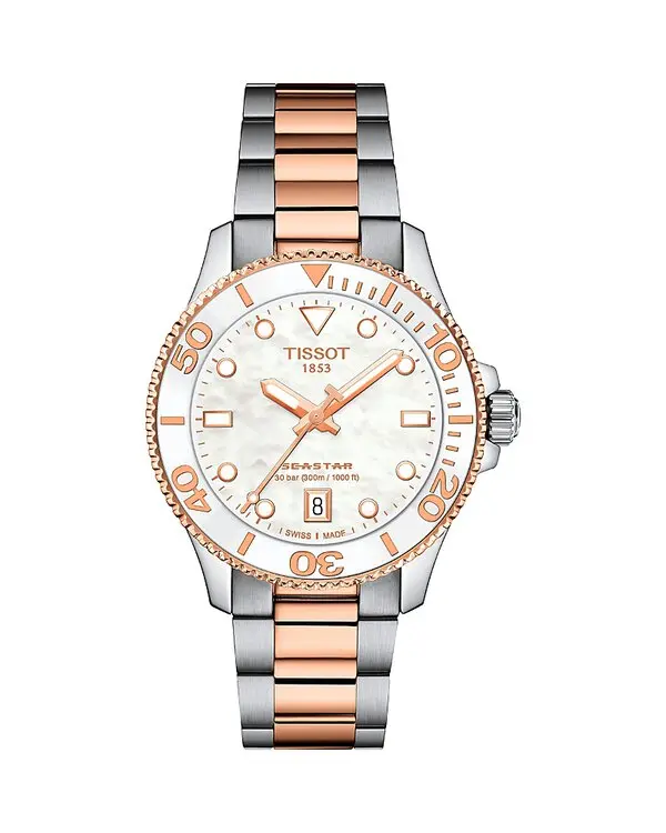 TISSOT Seastar 1000 36mm Watch - White/two Tone