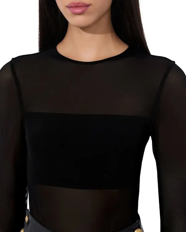 Alice + Olivia Bandeau Mesh Bodysuit