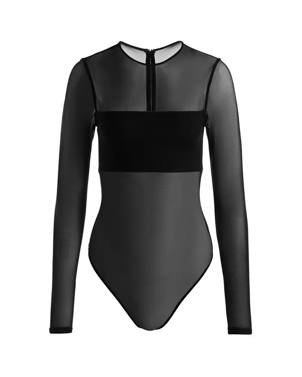 Alice + Olivia Bandeau Mesh Bodysuit