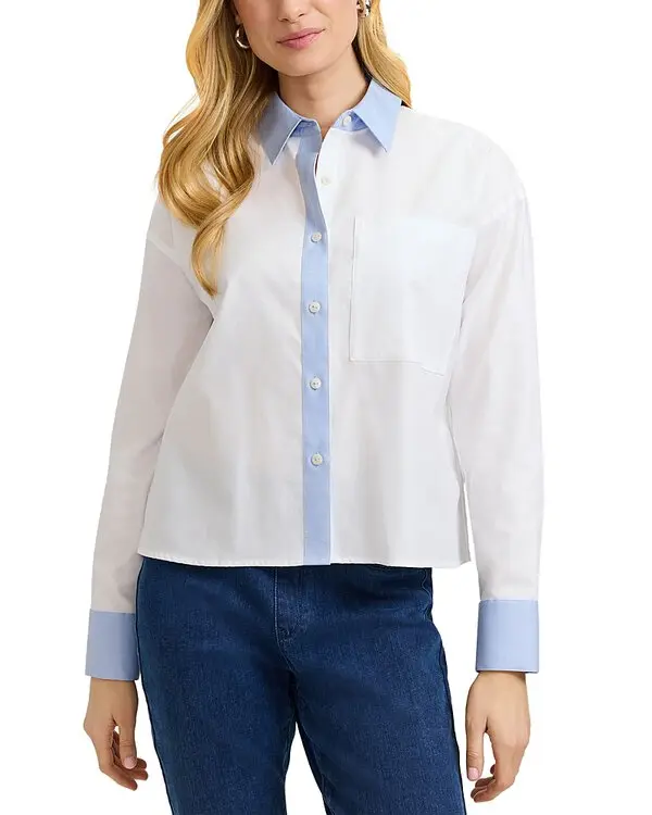 Foxcroft Marina Long Sleeve Cotton Shirt - White