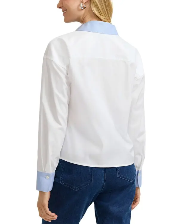 Foxcroft Marina Long Sleeve Cotton Shirt - White