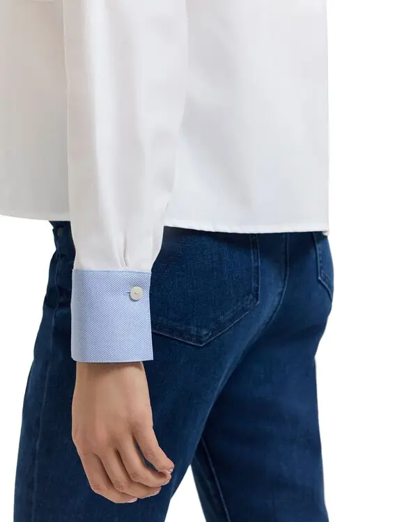 Foxcroft Marina Long Sleeve Cotton Shirt - White