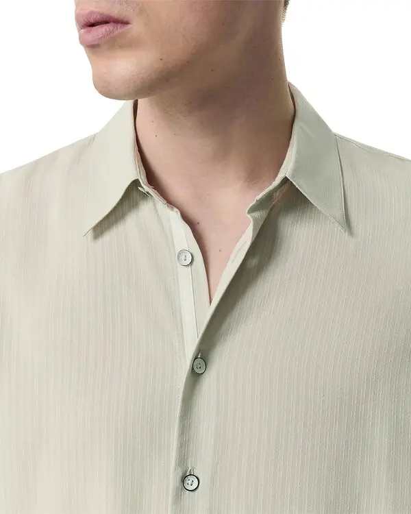 Rag & Bone Dalton Dobby Button Front Shirt - Light Gray