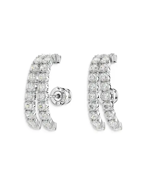 SWAROVSKI Matrix Crystal Double Row Cuff Stud Earrings