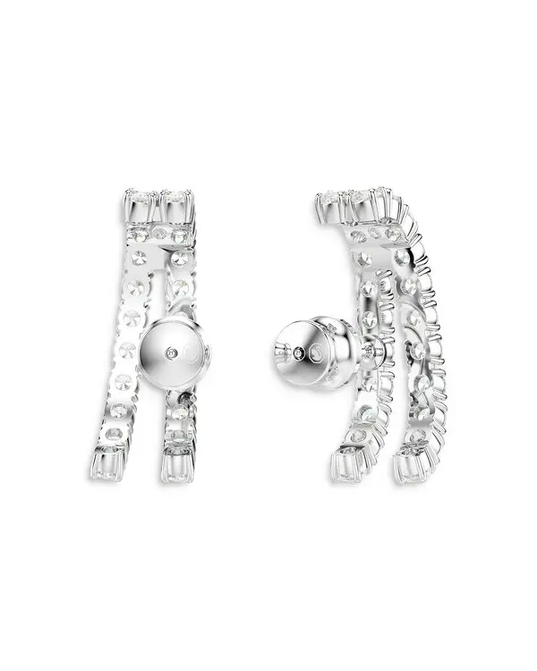 SWAROVSKI Matrix Crystal Double Row Cuff Stud Earrings