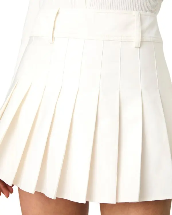 French Connection Sabine Twill Pleated Mini Skirt - Summer White