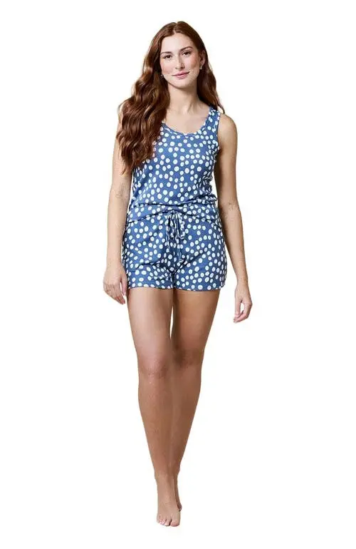 SOFTIES Ellascoop Tank And Shorts Sleepwear Set - Indigo Dot