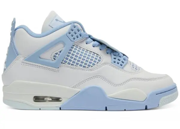 JORDAN 4 Retro Forget Me Not Sneakers - White/aluminumone-colorblue Tintone-coloroil Green